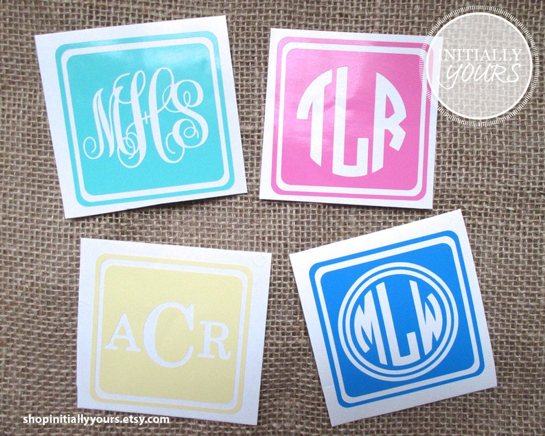 Personalized Monogram Apple Computer Vinyl Decal Computer - Etsy