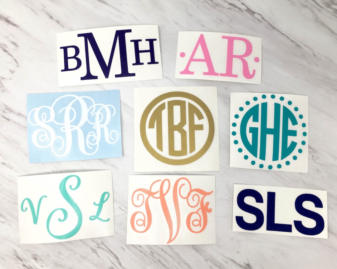 Personalized Monogram Vinyl Decal, DIY Vinyl Stickers, Initials Tumbler ...