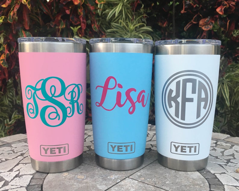 Monogram Decal For Yeti 20oz Personalized Vinyl Sticker For Etsy