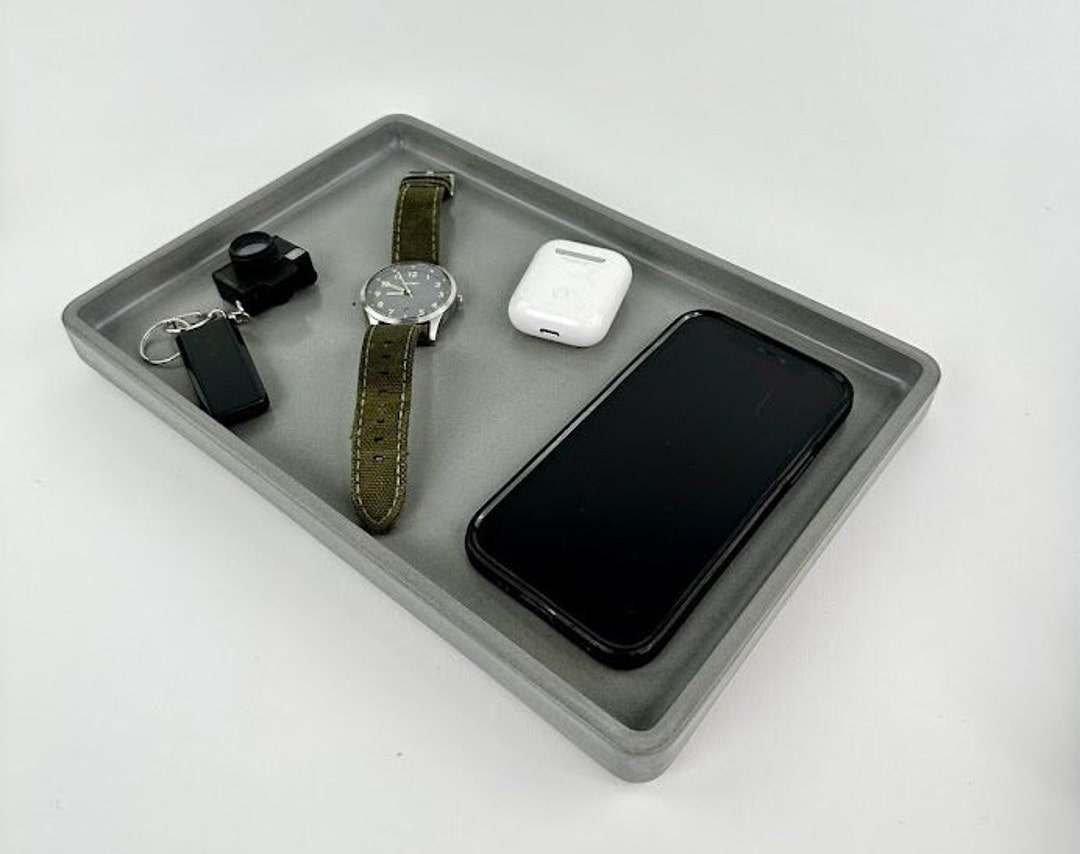 Modern Concrete Valet Tray – Minimalist Catchall for Keys, Wallet ...