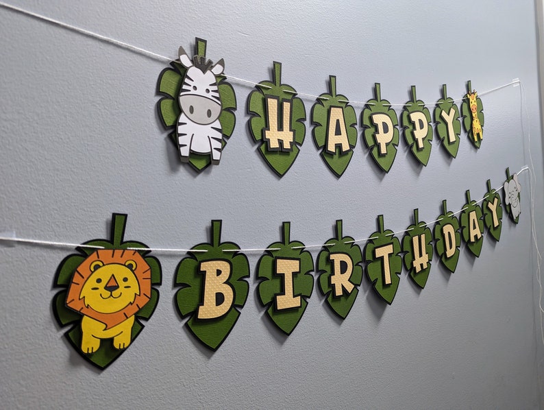 Safari/jungle Inspired Birthday Banner - Etsy