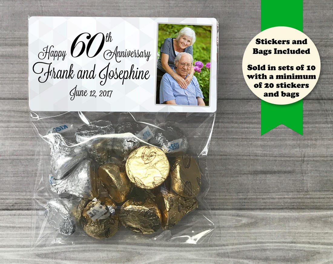 25th Anniversary Stickers and Bags Anniversary Favors Family | Etsy