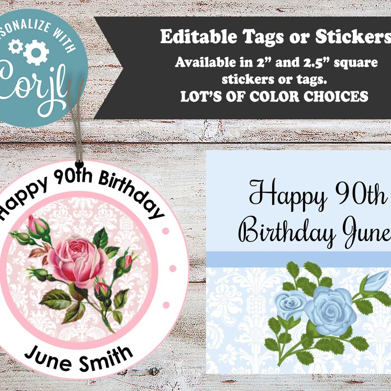 90th Birthday Labels - Etsy
