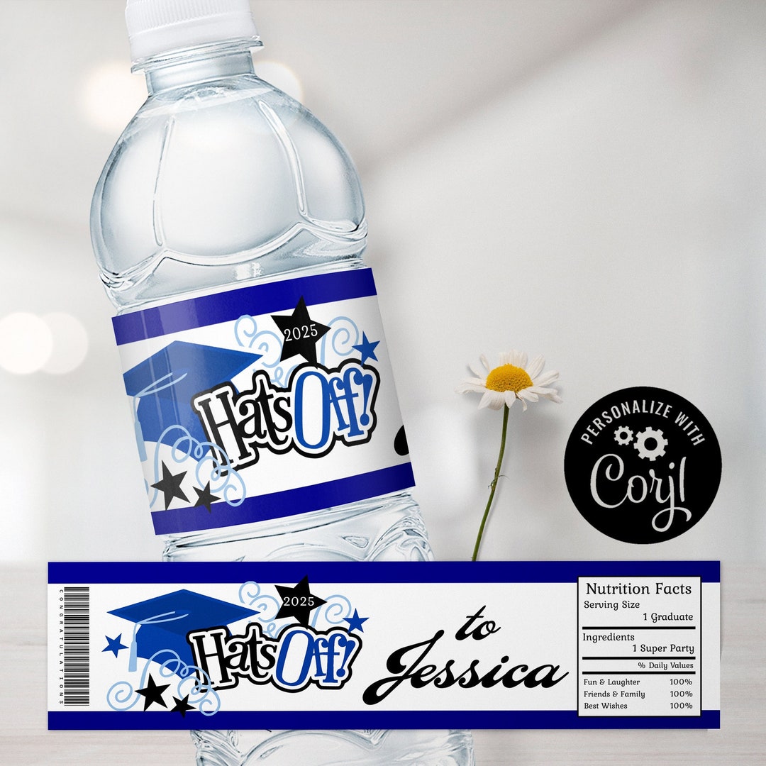 Editable Graduation Water Wrapper, Water Bottle, High School Graduation ...