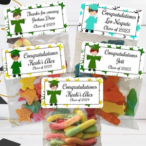 Personalized Graduation Favor Stickers and Bags: High School, College ...