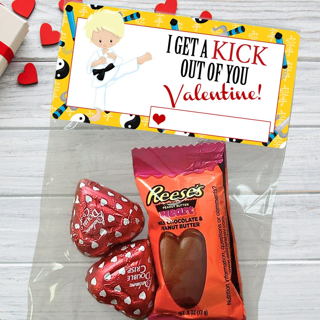 Karate Valentine Stickers and Bags, Karate Treat Bags, Martial Art ...