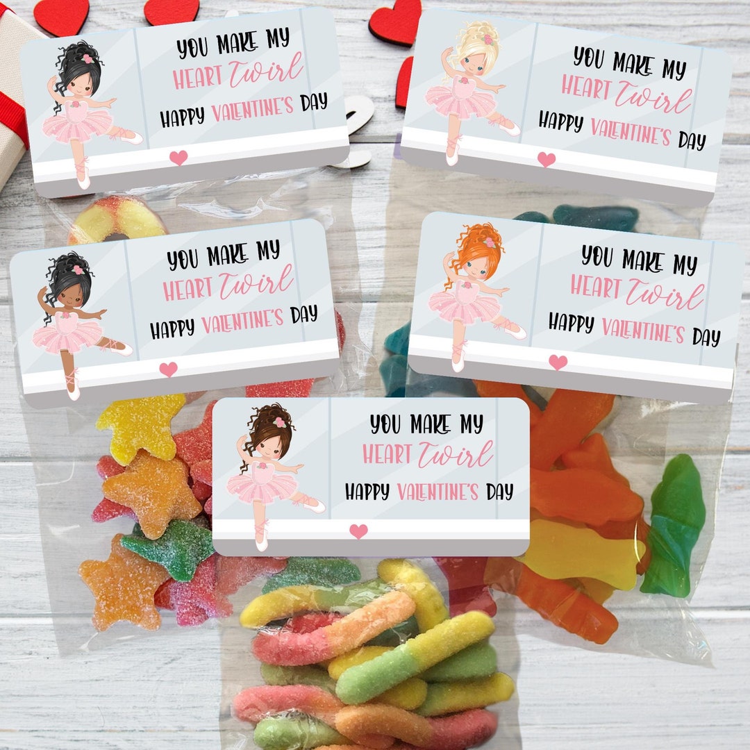 Ballet Valentine Stickers and Bags, Dance Valentines, Ballet Valentines ...
