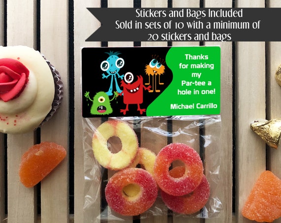 Monster Golf Favor Stickers, Miniature Golf Party Favors, Miniature ...