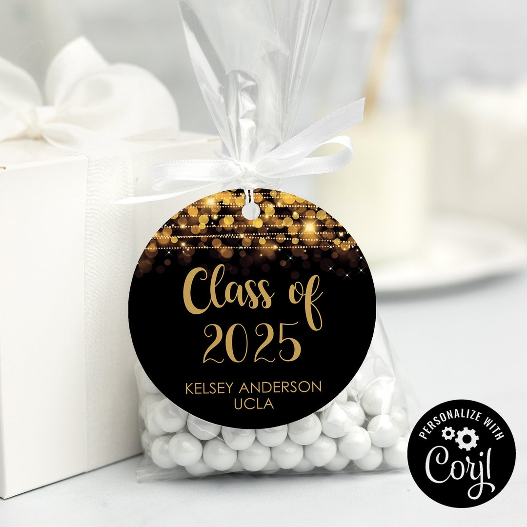 Editable Graduation Stickers, Editable Graduation Tags, Gold, Glitter ...