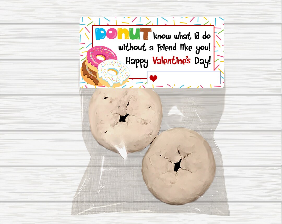 Donuts Valentine Treat Bags Donuts Stickers and Bags School - Etsy