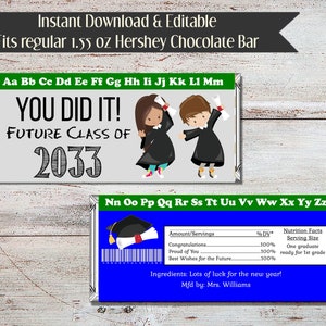 Editable Kindergarten Graduation Candy Bar Wrapper, Kindergarten ...