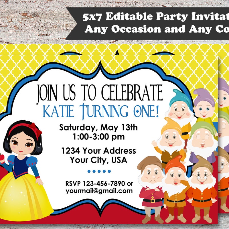 Snow White Invitation - Etsy