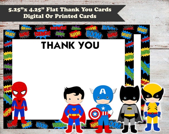 Editable Superhero Thank You Cards, Super Hero Thank You Cards, Thank ...