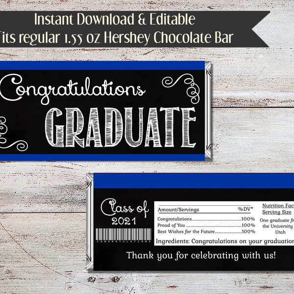 Graduation Candy Bar Wrappers - Etsy