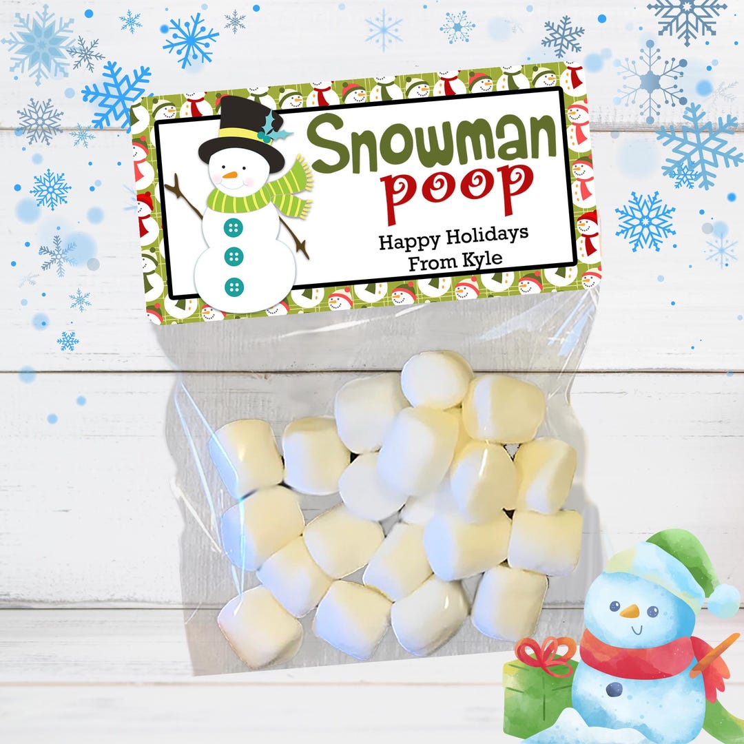 Snowman Poop Treat Bags, Snowman Treat Bags, Winter Treat Bags, Winter ...