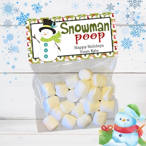Snowman Poop Treat Bags, Snowman Treat Bags, Winter Treat Bags, Winter ...