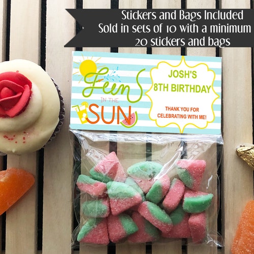 Summer Sun Birthday Party Favor Tags Fun in the Sun Party - Etsy