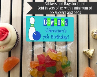 Bowling Party Treat Bag Topper Boys Bowling Goodie Bag - Etsy