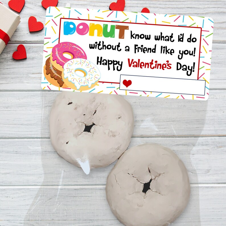Donuts Valentine Treat Bags, Donuts Stickers and Bags, School ...