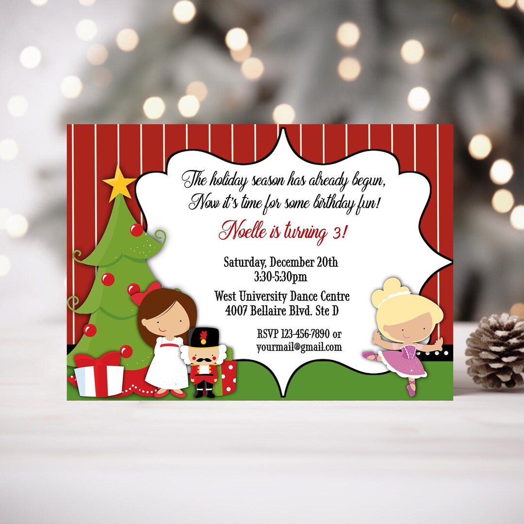 Nutcracker Christmas Party, Nutcracker Ballet Invitation, Childs ...