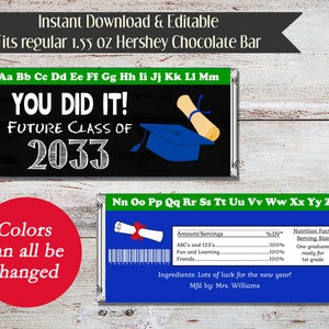 Editable Kindergarten Graduation Candy Bar Wrapper - Etsy
