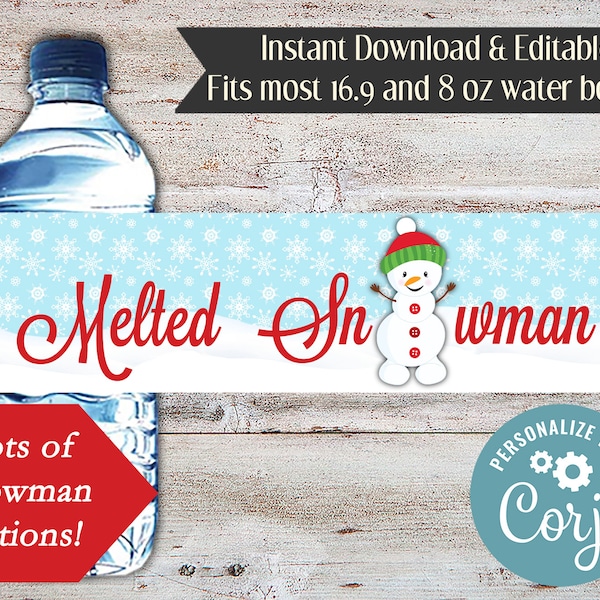 Melted Snowman Label - Etsy