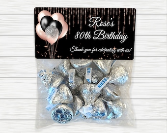 Rose Gold Metallic Sparkle Glitter Luxury Any Age Occasion PRINTED ...