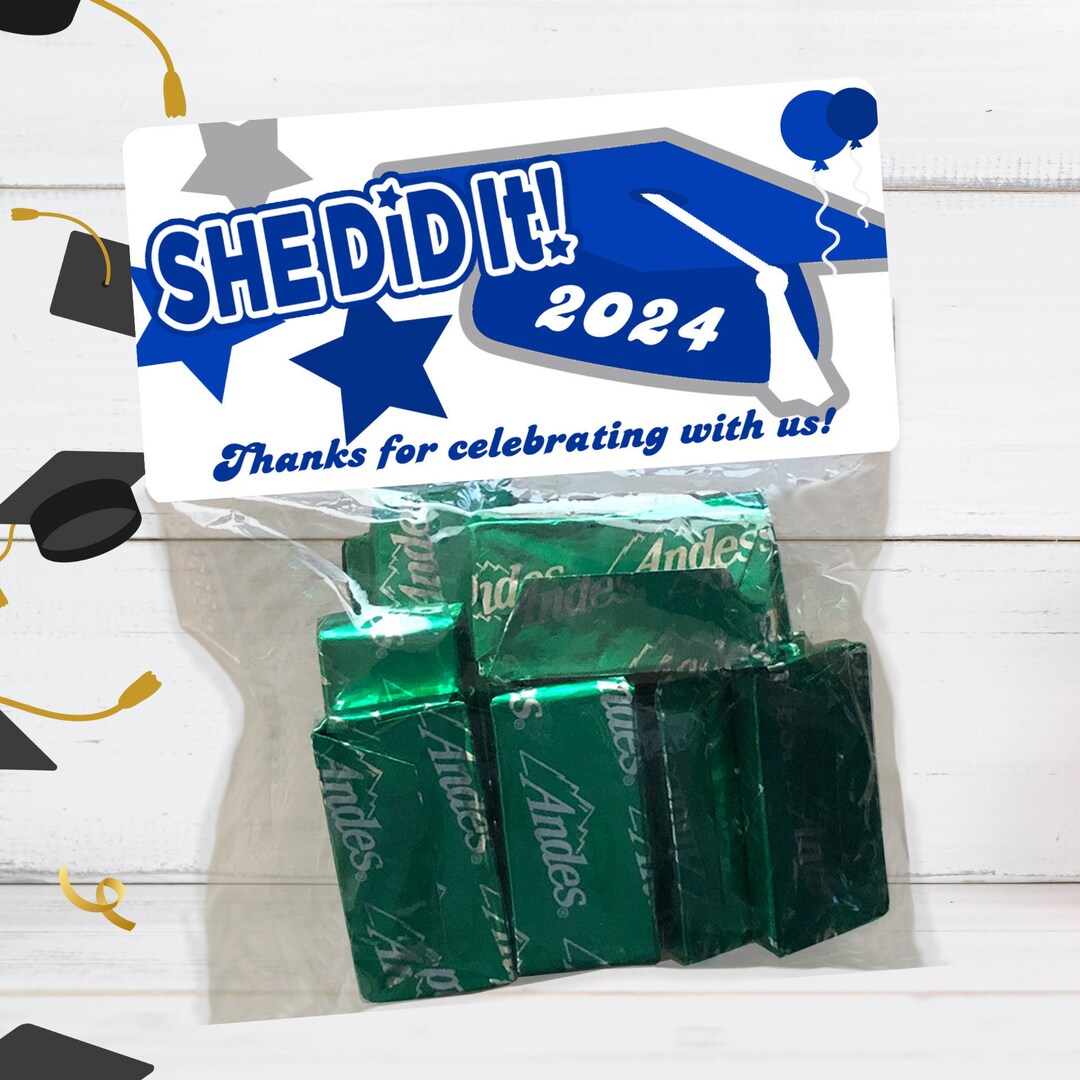 SHE DID IT Graduation Stickers & Bags, Graduation Favors, Graduation ...
