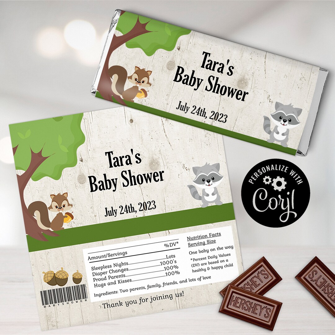 Woodland Animals Candy Bar Wrapper, Woodland Candy Bar Wrappers ...