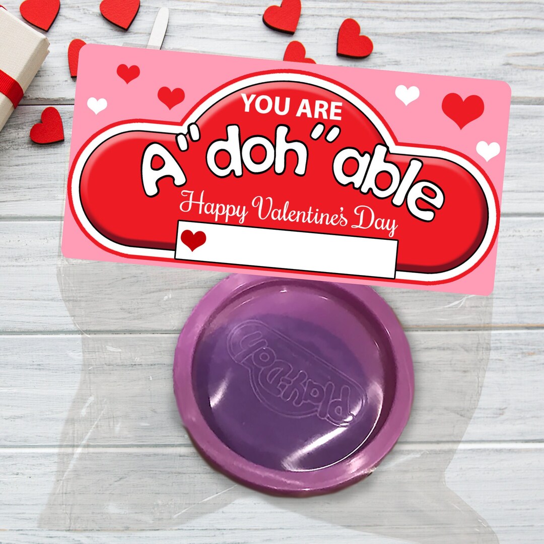 Playdough Valentine Stickers and Bags, Play-doh Valentines Treat Bags ...