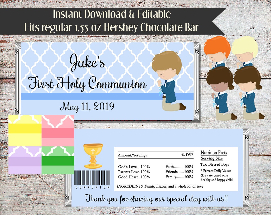 Free first communion candy bar wrapper template - cartgsa