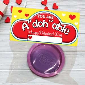 Playdough Valentine Stickers and Bags, Play-doh Valentines Treat Bags ...