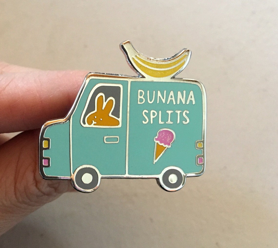 Bunny Food Truck Pin | Funny Rabbit Bunana Splits Pin, Cute Animal Hard ...