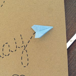 Happy birthday card paper airplane card cute birthday card | Etsy