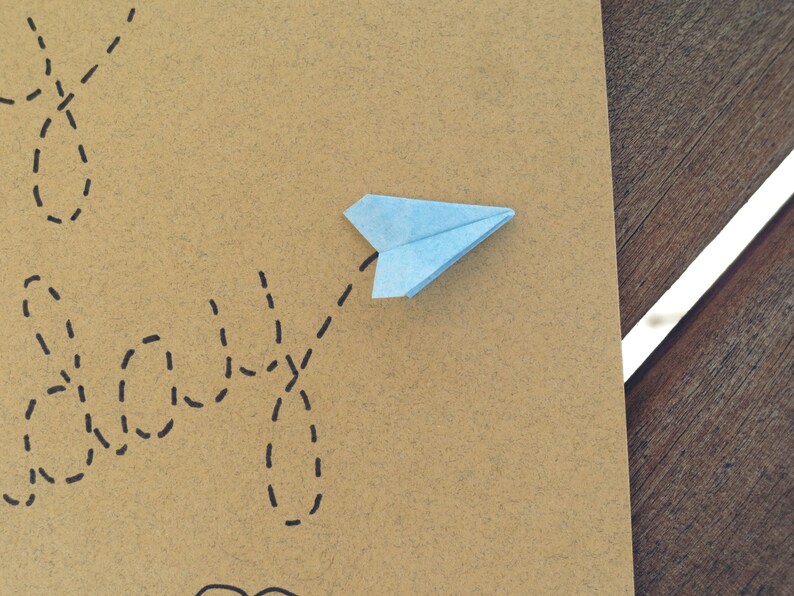 Happy Birthday Card Paper Airplane Card Cute Birthday Card - Etsy