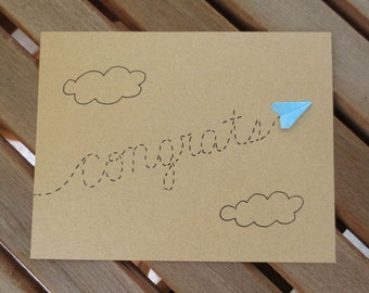 Airplane Graduation Card - Etsy