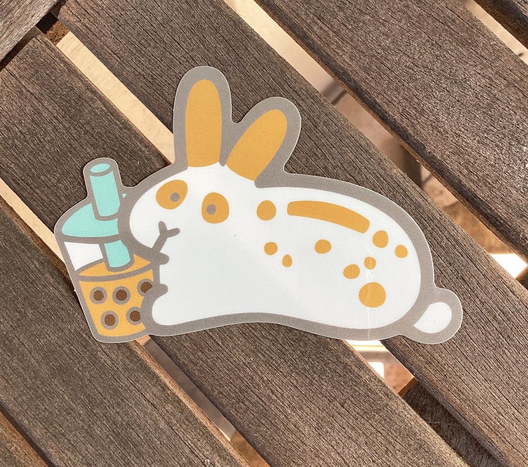Boba Bunny Sticker, Rabbit Milk Tea Waterproof Sticker, Laptop Water ...