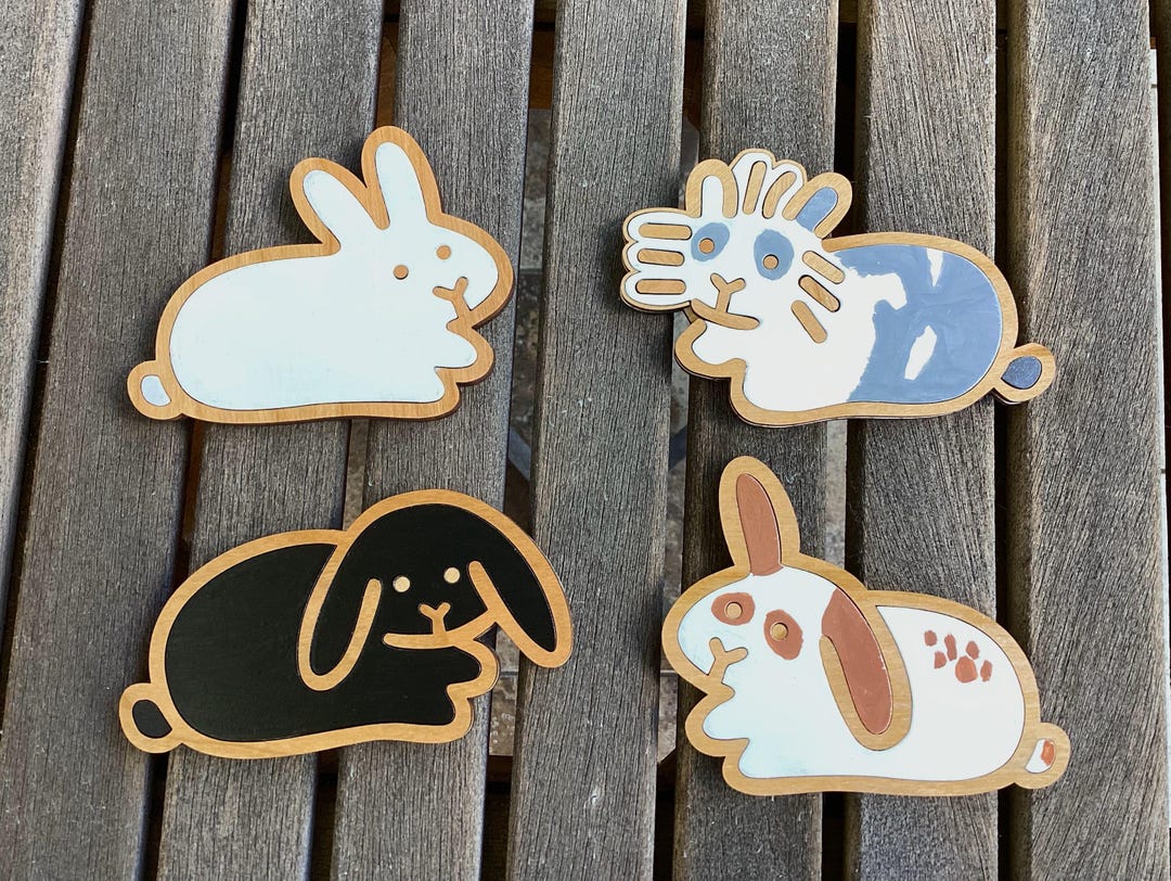 Custom Big Bunny Magnet one, Personalized Painted Rabbit Magnet - Etsy