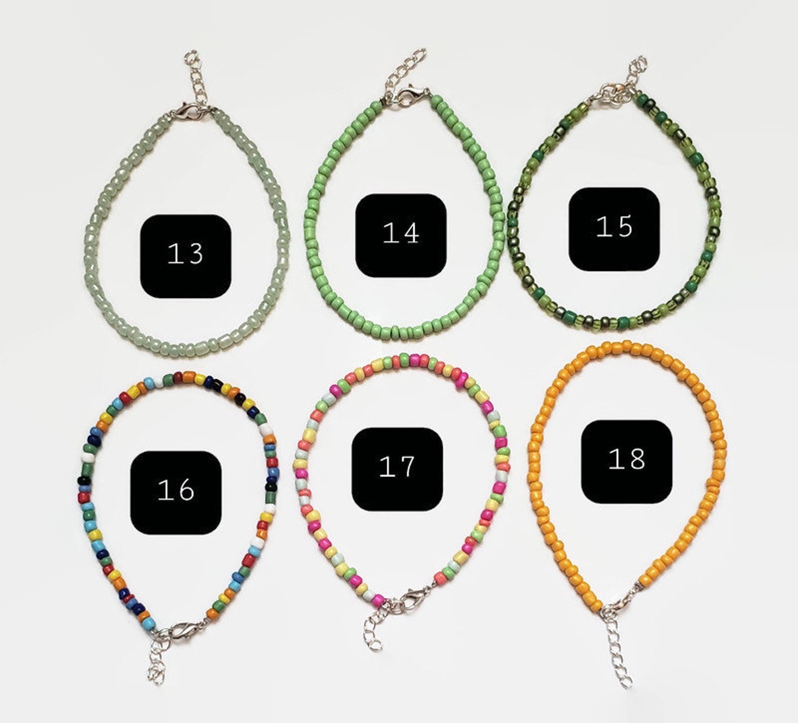 Seed Bead Anklet In Your Choice Of Colors Seed Bead Etsy
