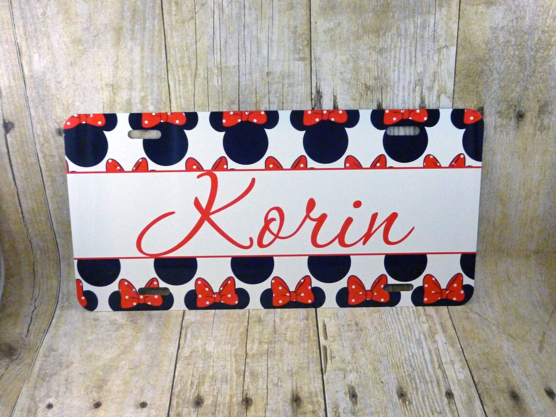 Minnie Custom Personalized Mini License Plate with Initials | Etsy