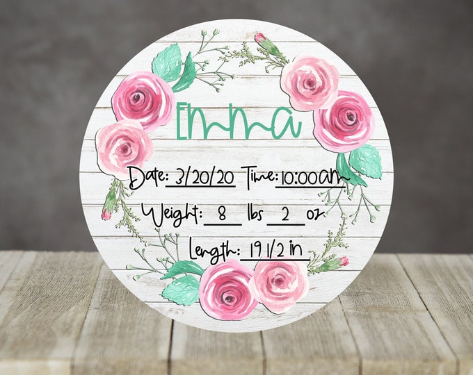 Personalized Keepsake, Baby Stats Sign, Nursery Decor, New Baby Gift ...