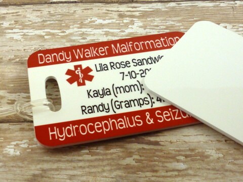 Allergy- Medical Condition Bag Tag - Any Allergy or Condition {double ...