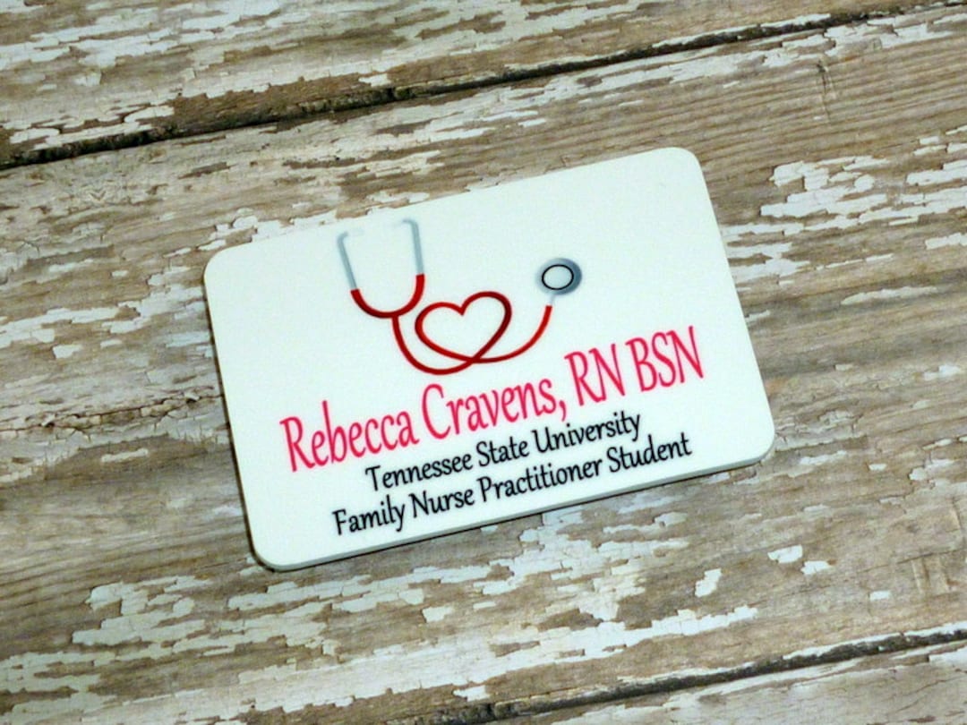 Custom Nurse Name Badge ID Tag Stethoscope | Personalized Magnetic Name ...