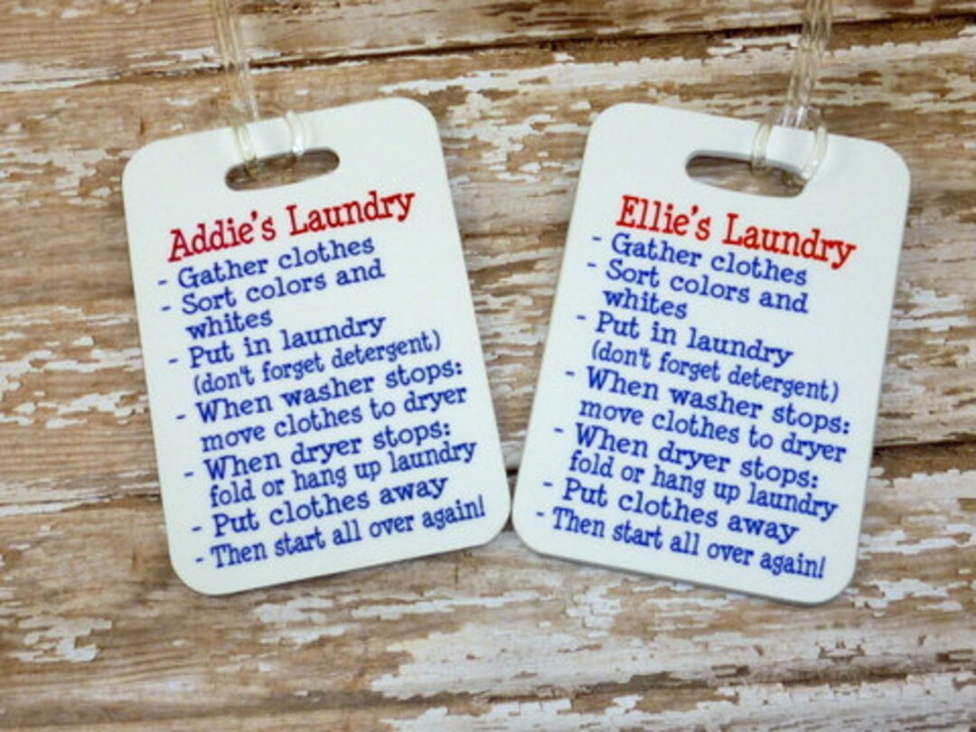 Personalized List Kids Bag Tags Set of 2 ADHD School Checklist Reminder ...