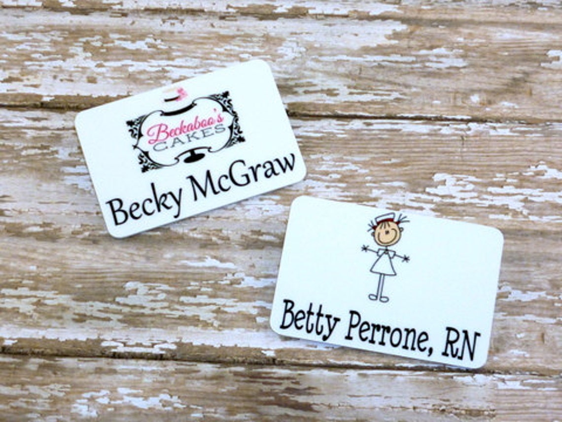 Business Logo Name Badge Name Tag Office Name Badgevery | Etsy