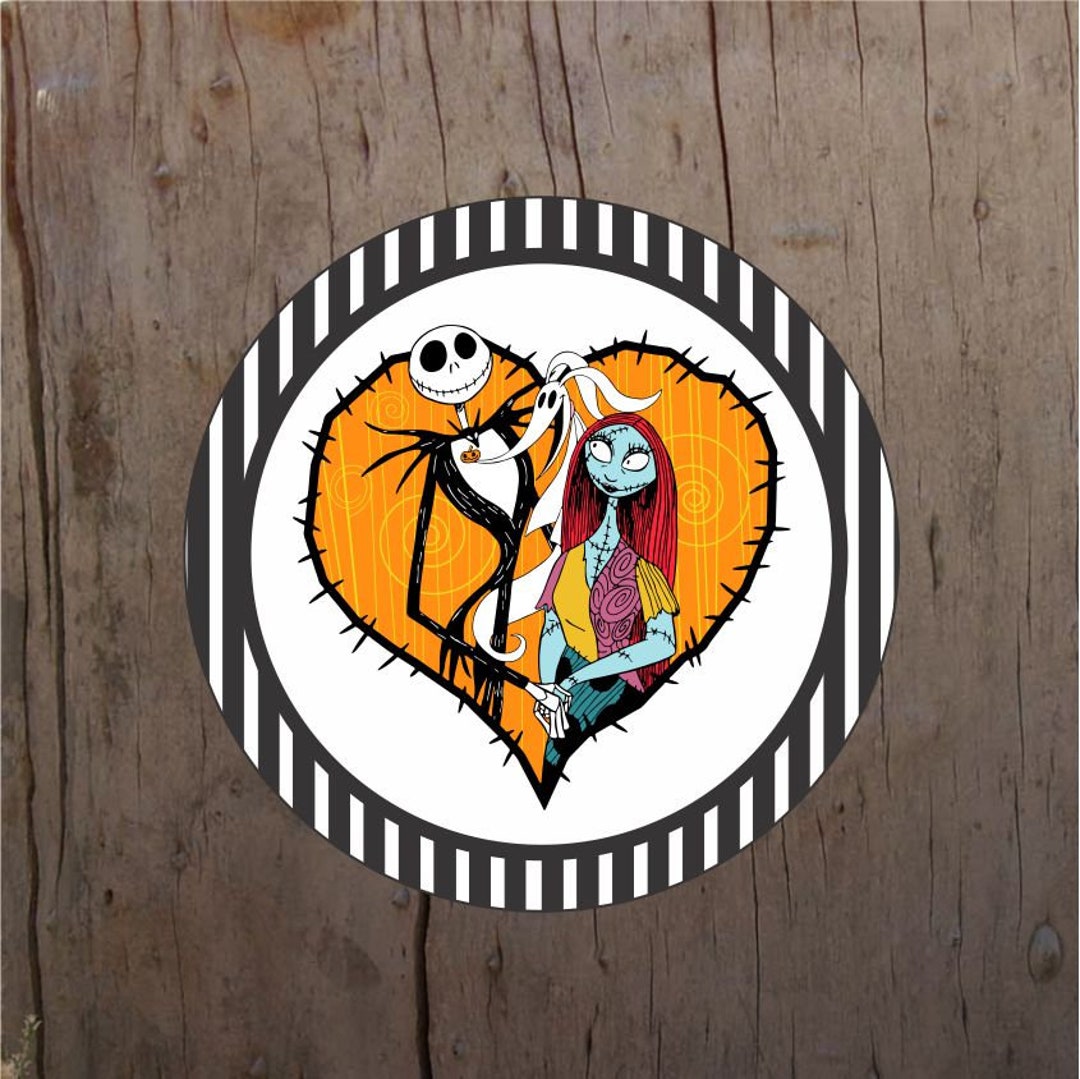 Jack and Sally Door/wreath Sign, Wreath Attachment, Door Decor, Holiday ...