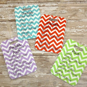 Personalized List Kids Bag Tags Set of 2 ADHD School Checklist Reminder ...