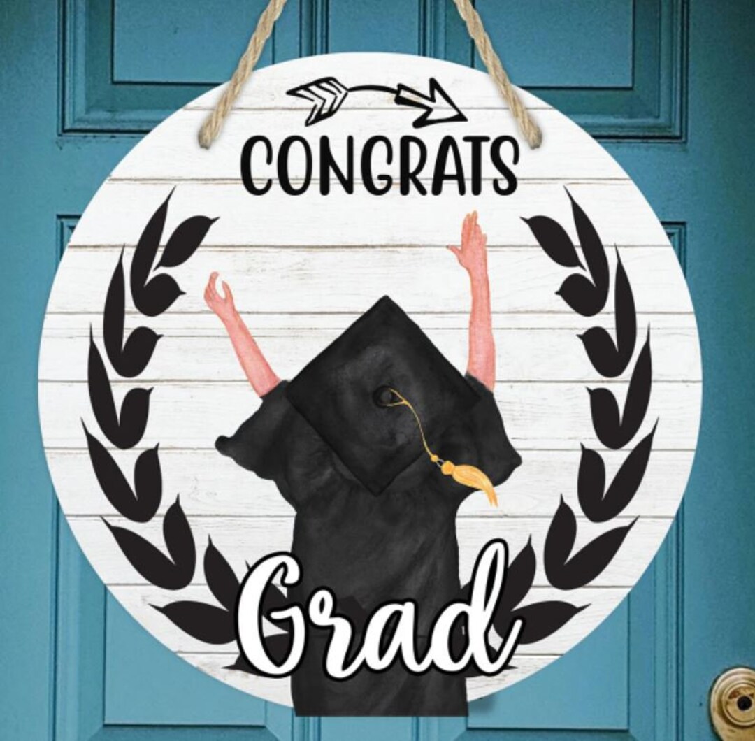 Congrats Grad Sign, Door Hanger, Door Decor, Graduation Decor ...