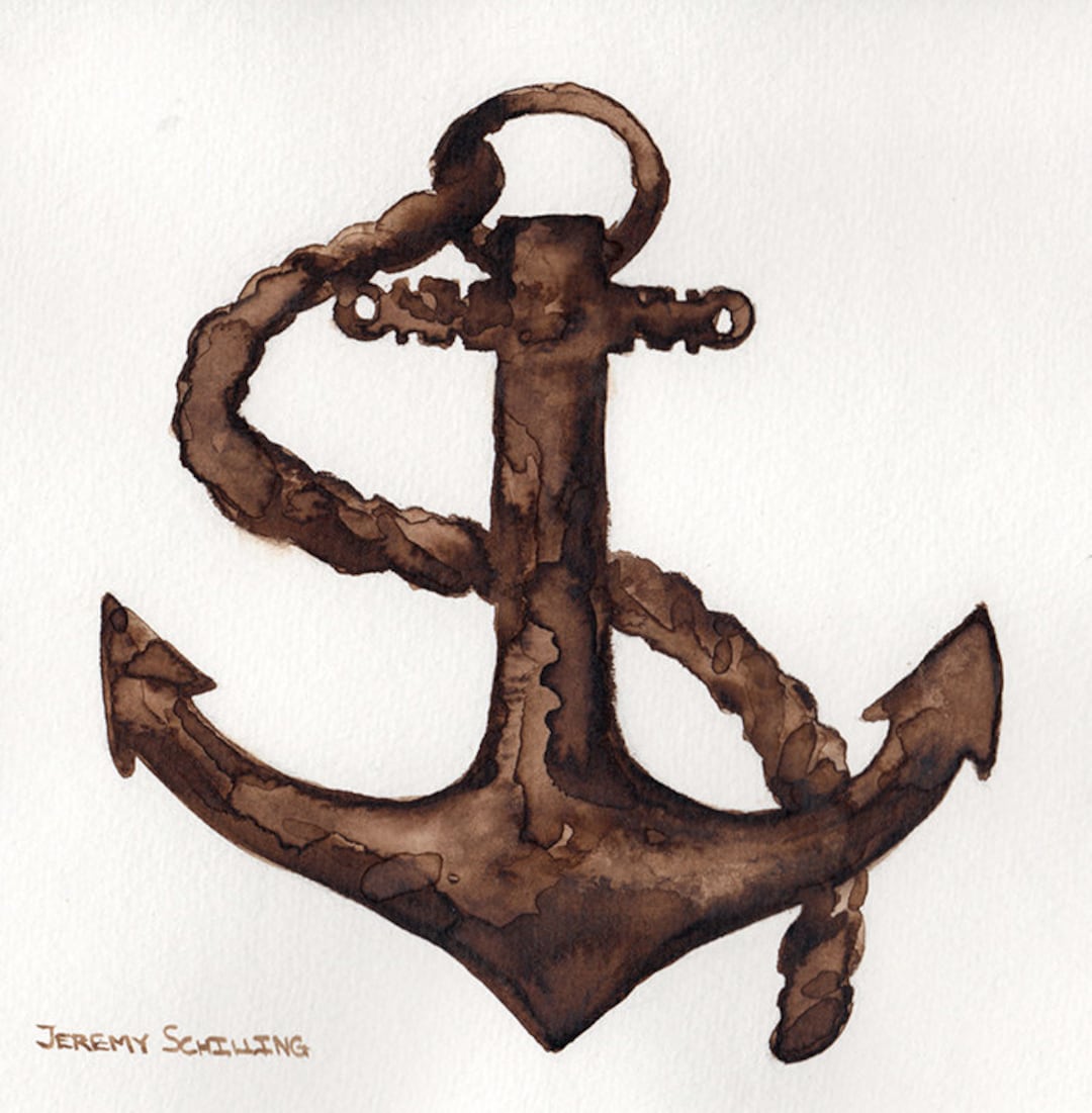 Anchor Art Print Ship Anchor Painting Nautical Sea - Etsy