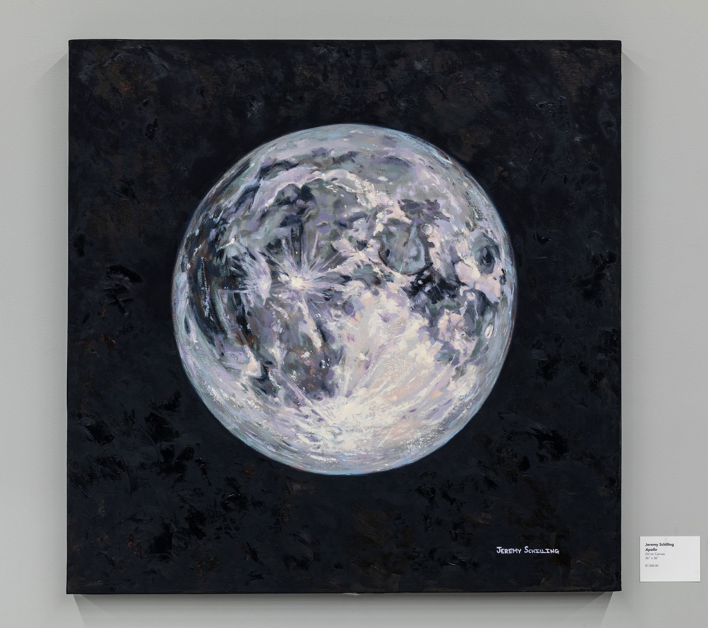 Oil Moon Oil Painting Wall Art for Living Room Moon Statement Piece ...